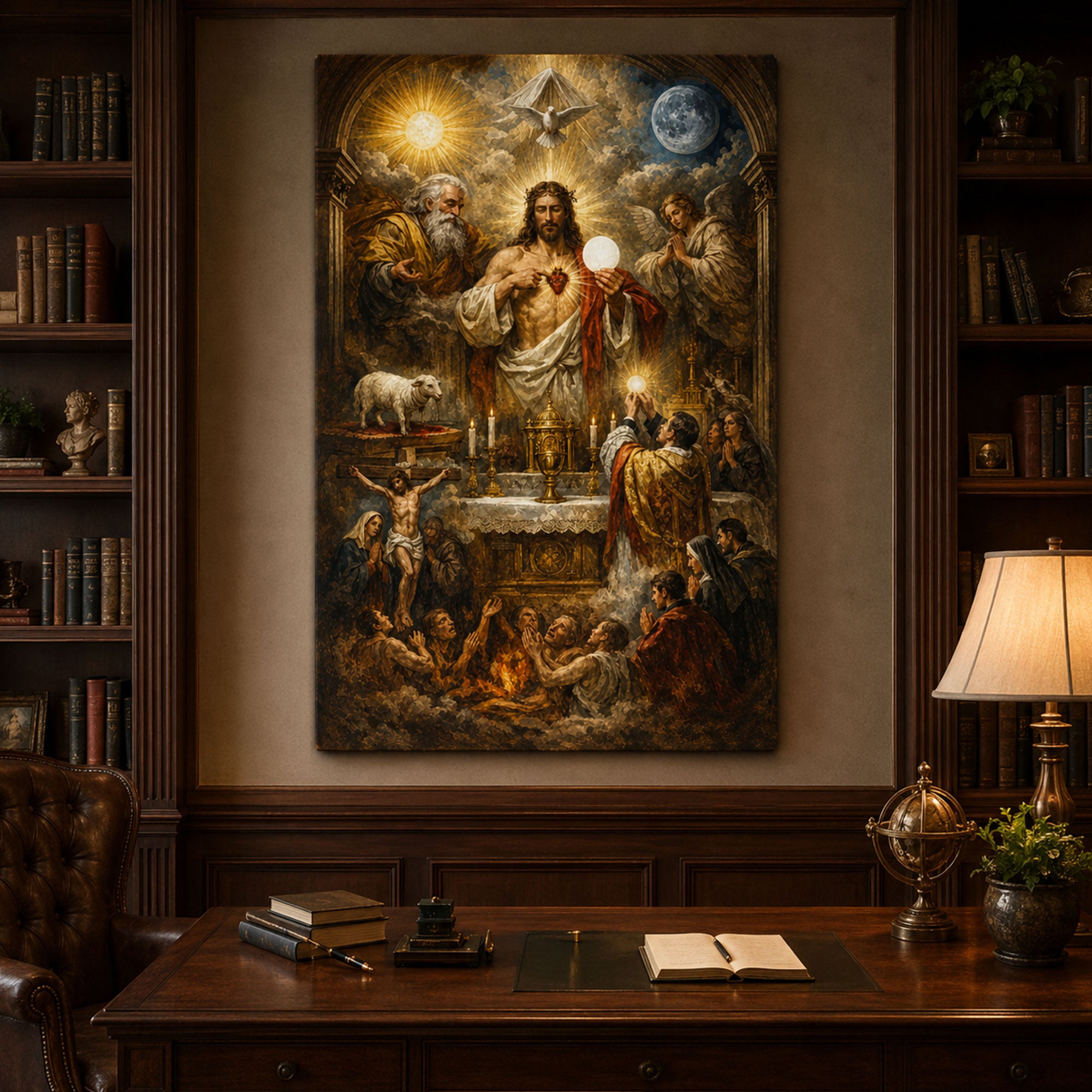 Jesus Christ Sacred Heart Wall Art, Catholic Canvas Print, Eucharistic ...